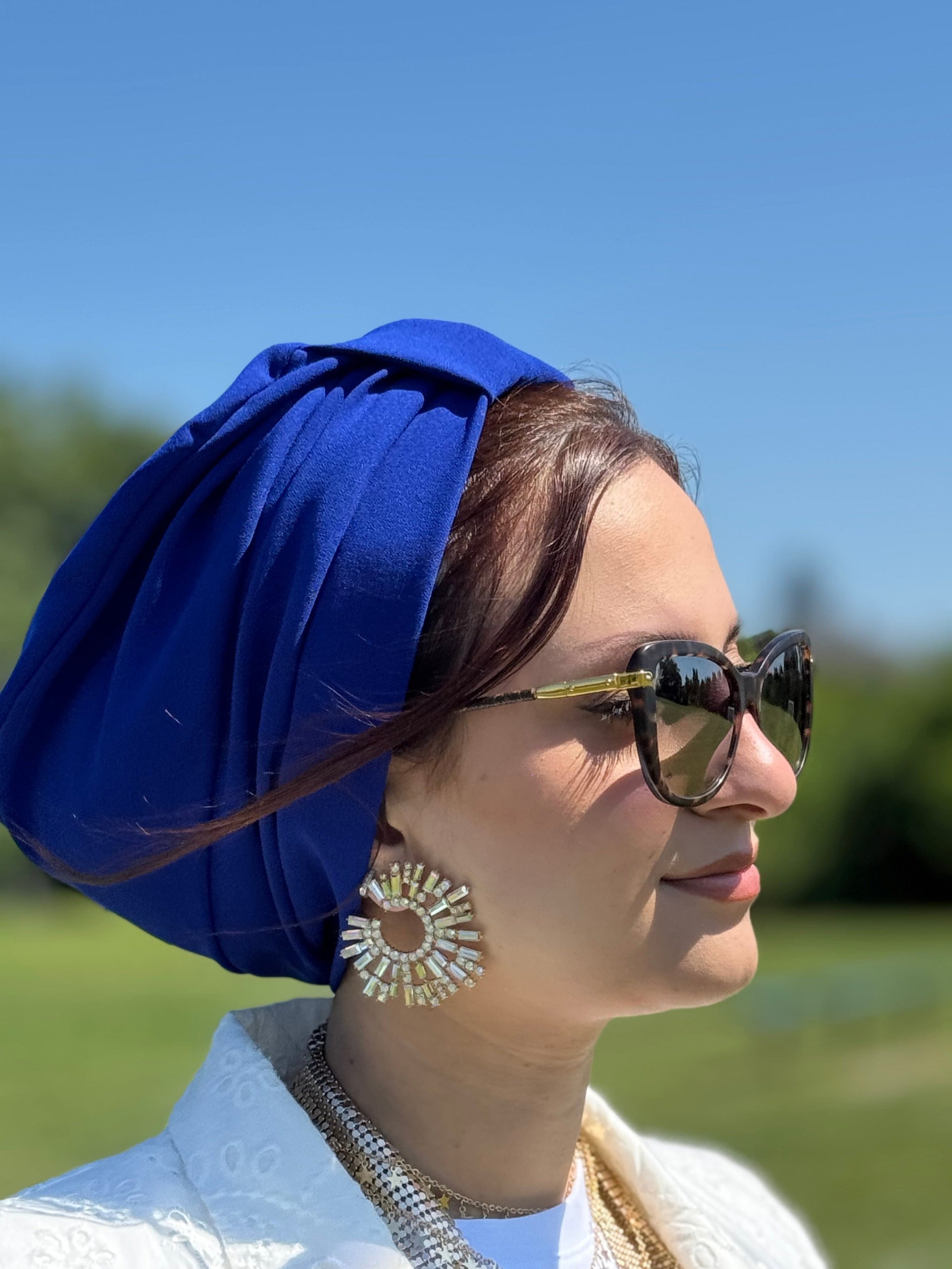 Night Blue Head Wrap Turban Womens |Turban Basic | Turbans Stuff