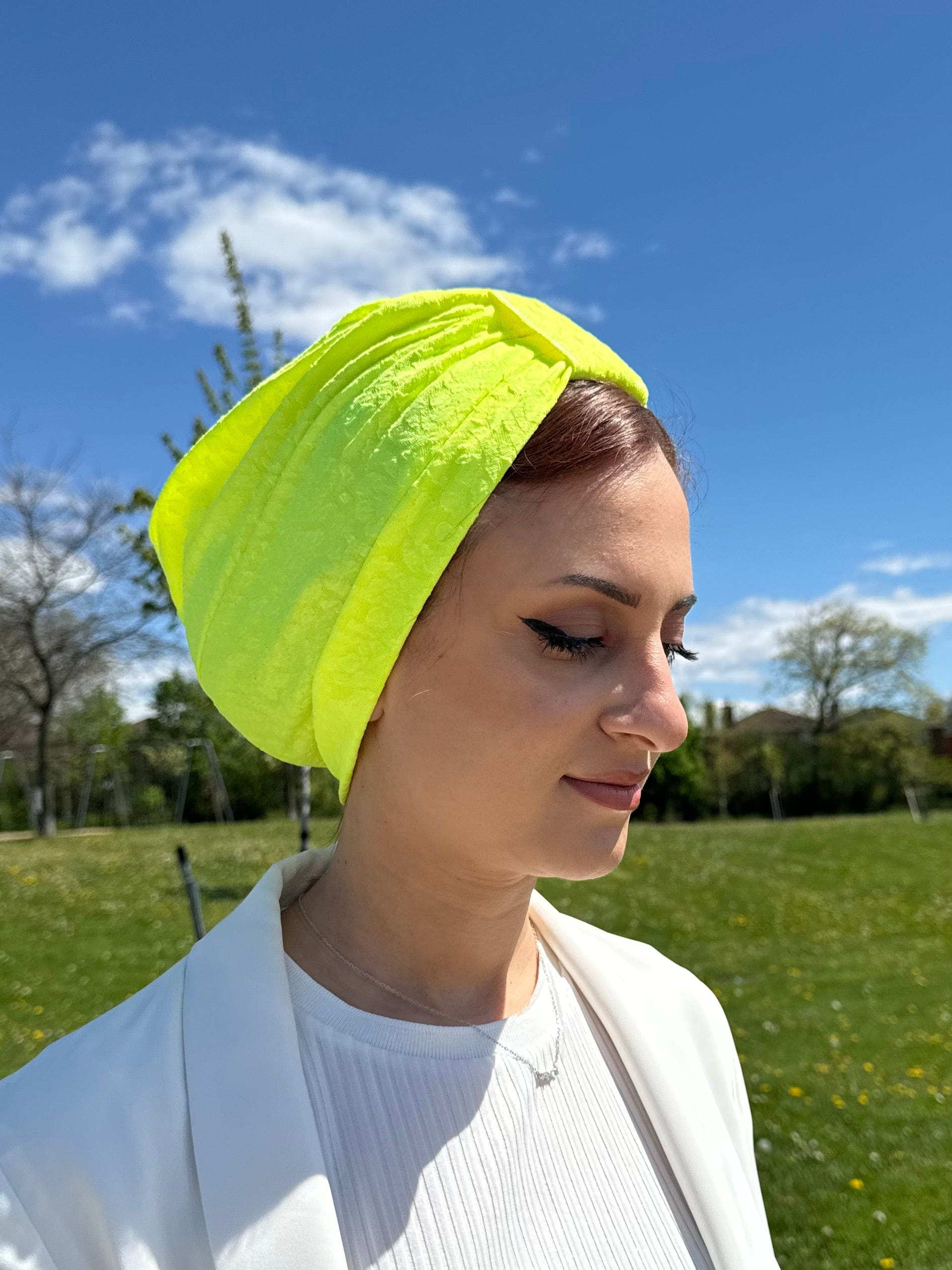 Turban Basic Printed Jersey - Neon